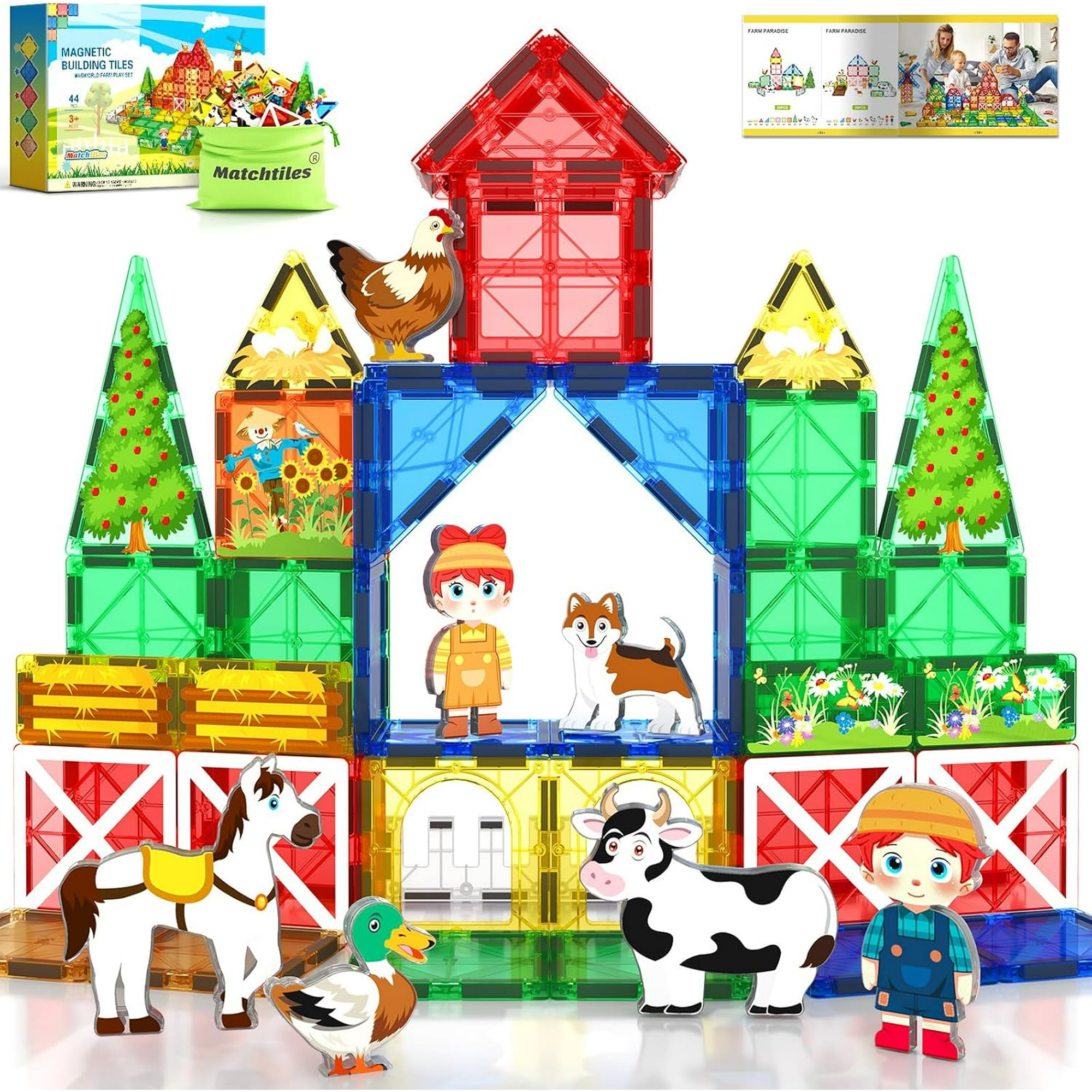 Click here for Rejoda-Magnetic Tiles Toys With Farm Animals For 3... prices
