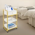 Salon Trolley Cart with Drawer & Wheels, 3 Tier Metal Utility Storage ...