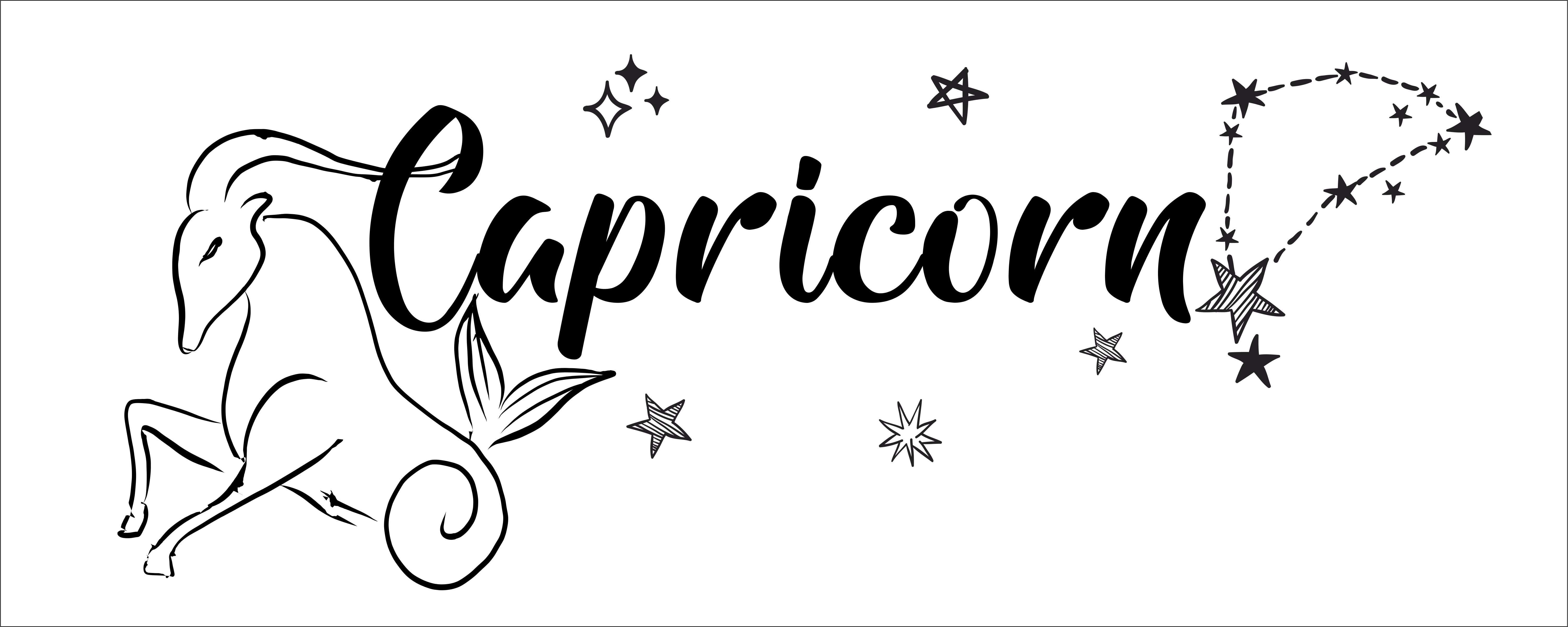 Capricorn the Goat with Zodiac Symbol Artwork for Living Room Vinyl ...