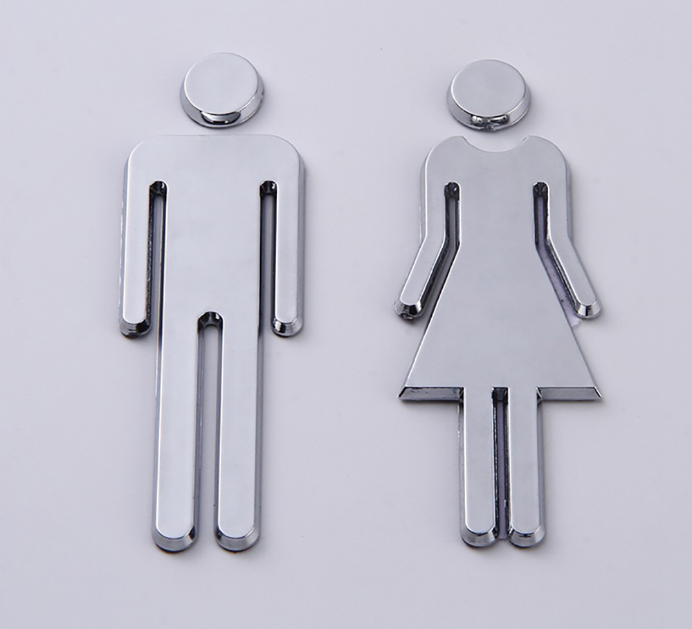 Letrero de inodoro de 2 piezas, placa de puerta de letreros para ...