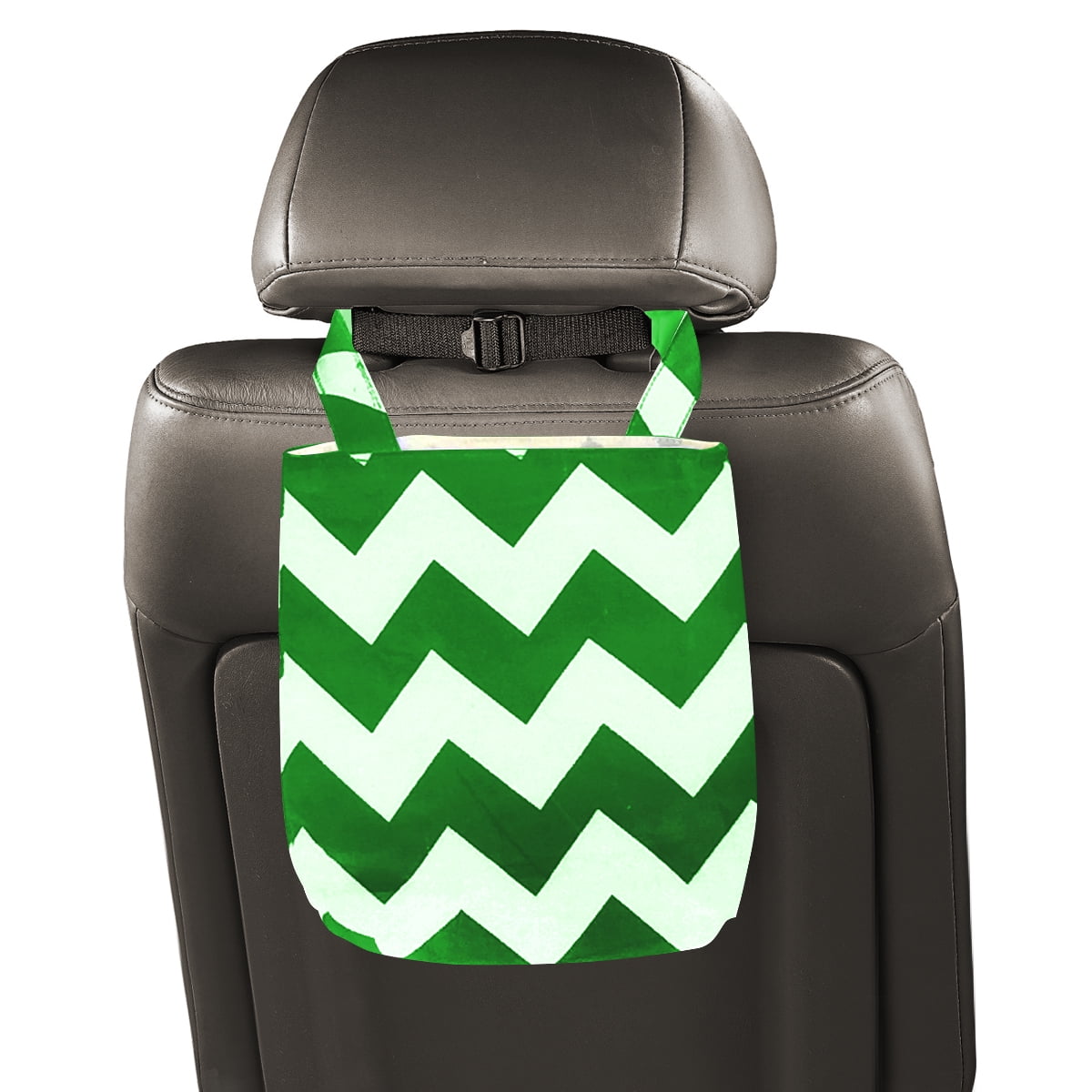 Auto Trash Bag - Green Chevron Car Rubbish Container - Walmart.com