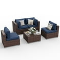 UDPATIO 5PCS Rattan Patio Furniture Sets, Outdoor Sectional Sofa ...