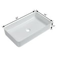 24"×14"×4.5" White Ceramic Rectangular Countertop Bathroom Sink ...