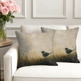 Bird Pillow Covers Set of 2, Wild Grass Misty Field Animal Nature ...