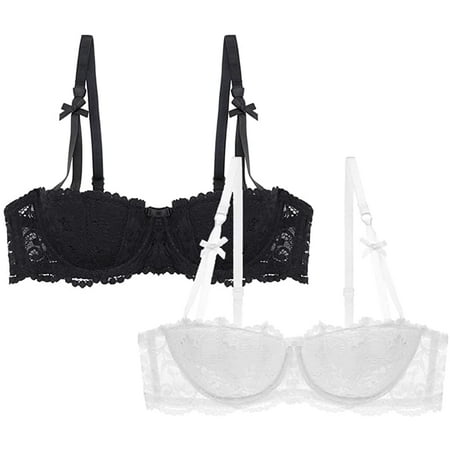 veeki Sexy lace Bra Half Cup Push Up UnderwearThin Cotton Women Bras ...