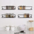 Wall-Mount Metal Spice Racks with Guard Rail, Set of 4 - Brown ...