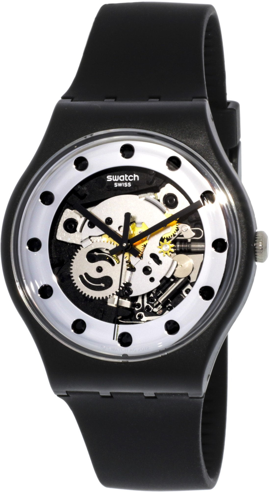 Swatch Men's Originals SUOZ147 Black Silicone Swiss Quartz Fashion ...