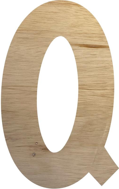 Wood Letter Unfinished Craft Q, Paintable Wooden Letter 14'' Tall Small ...