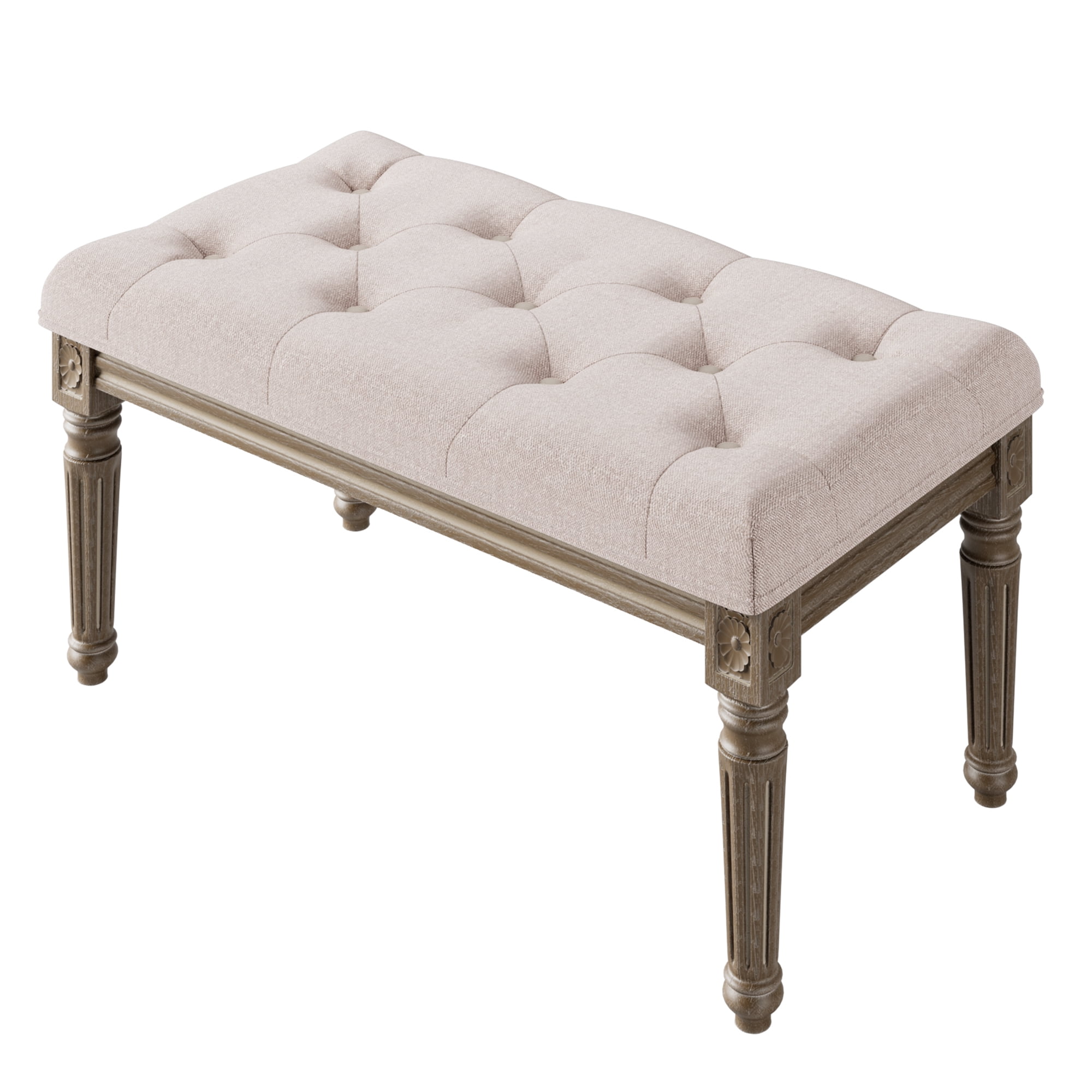 Vintage Bench, Rectangular Bench with Upholstered Button Tufting ...