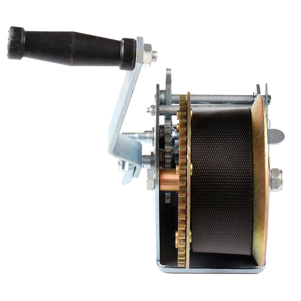 Buy ECCPP 2 Speed Gear Hand Winch 3200lbs Hand Crank 10m Nylon Strap ...