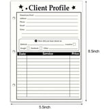 50pcs Client Profile Cards,3-Hole Client Profile Cards for Hair Stylist ...