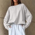 ATOYSOY Womens Oversized Drop Shoulder Crew Neck Sweatshirt Center ...