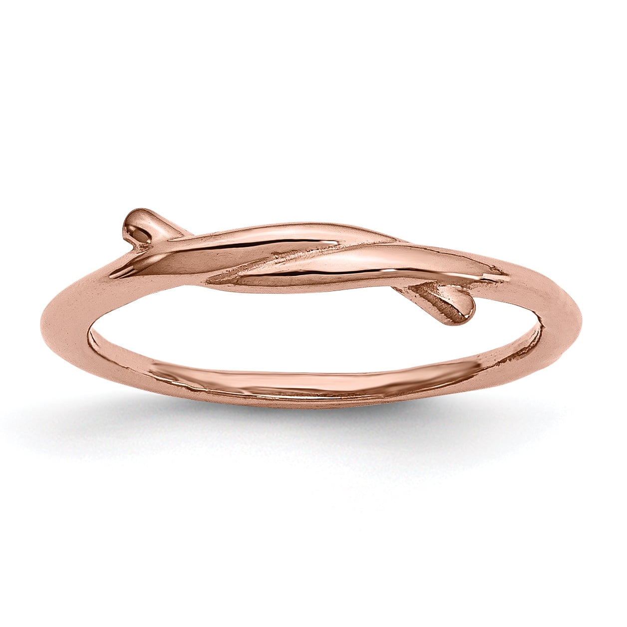 Stainless Steel Polished Pink IP-plated Twisted Ring - Walmart.com
