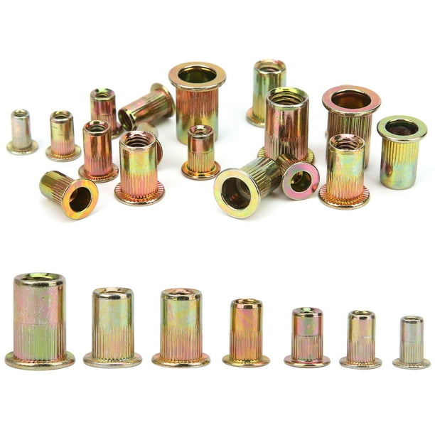 Tuercas de remache roscadas, 300 piezas de remache de acero galvanizado ...