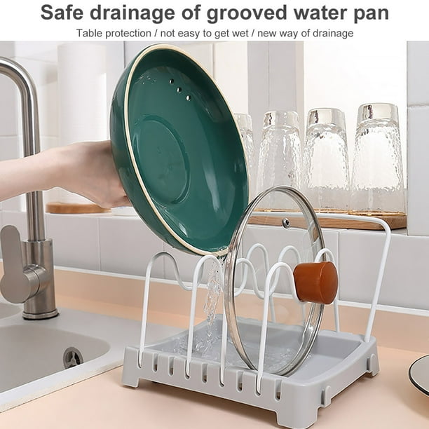Kitchen Countertop U-groove Bracket Detachable Adjustable Pot Lid Drain ...