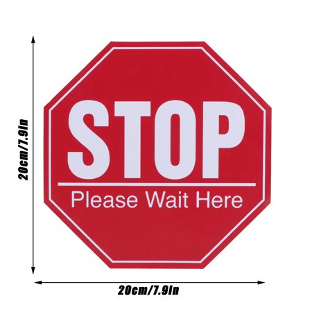 Loewten 2 Set Floor Stop Sign Sticker Distancing Floor Marker Warning ...