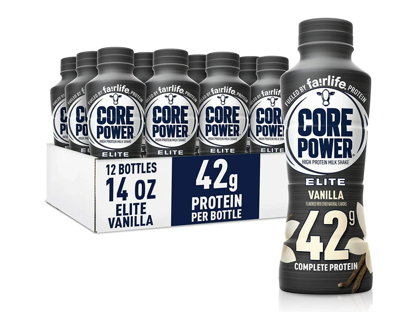 Core Power Protein Vanilla Elite 42G Bottles, 14 fl oz, 12 Pack ...