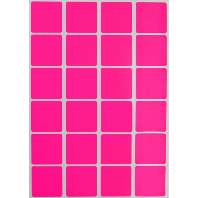Royal Green Color Code Labels 1" X 1" inch Square in Neon Pink 25m x ...