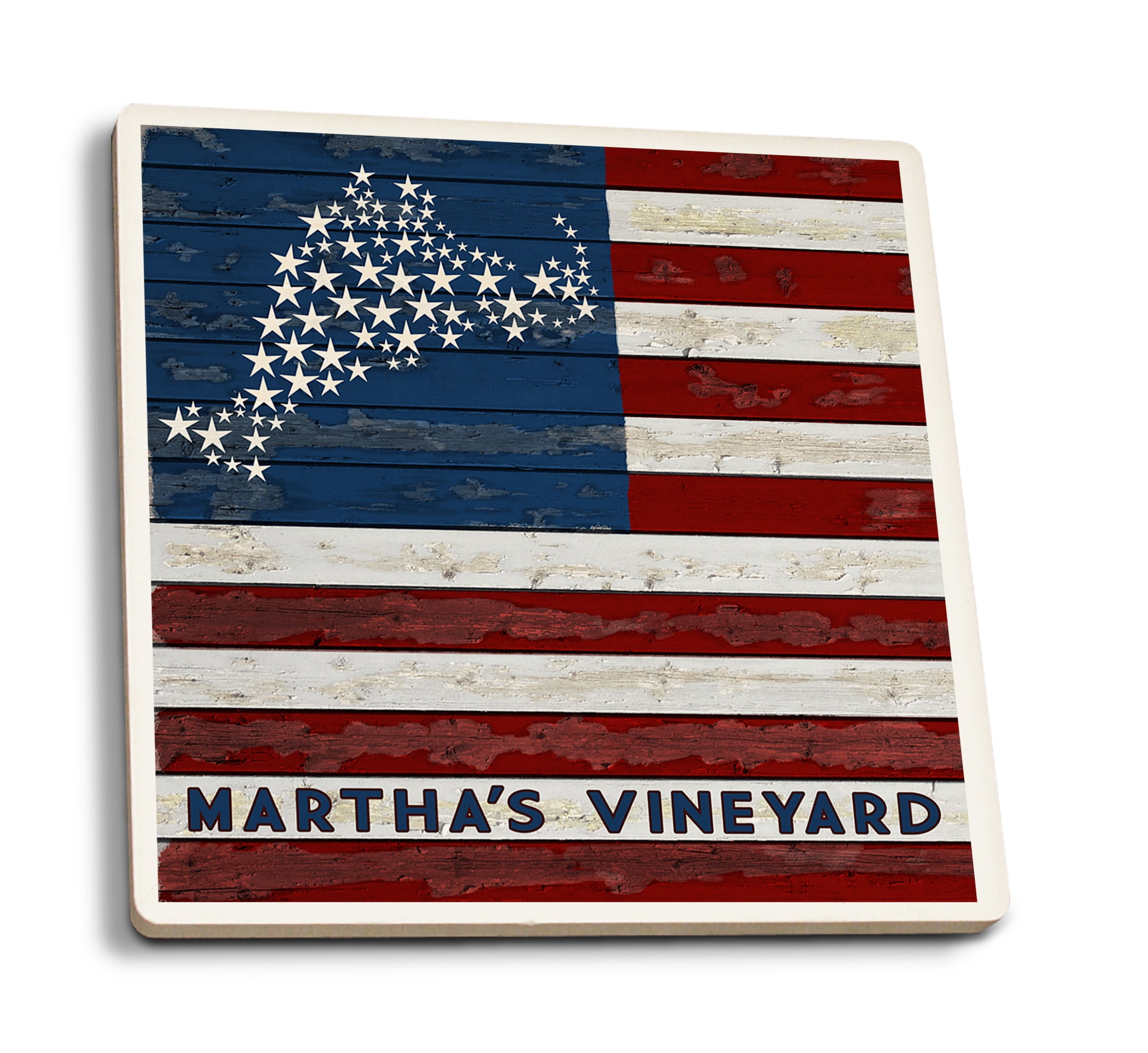 Martha's Vineyard, Massachusetts, Distressed Flag (Absorbent Ceramic ...