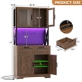 71" Tall Pantry Cabinet with Outlets and LED Light, Homieasy 5-Layer ...