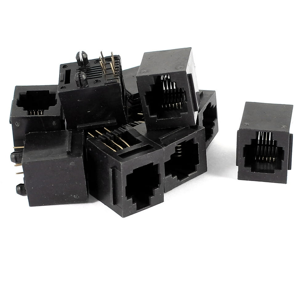 10 Pieces Right Angle PCB 6P6C RJ11 Socket Modular Jack Telephone Connector - Walmart.com ...