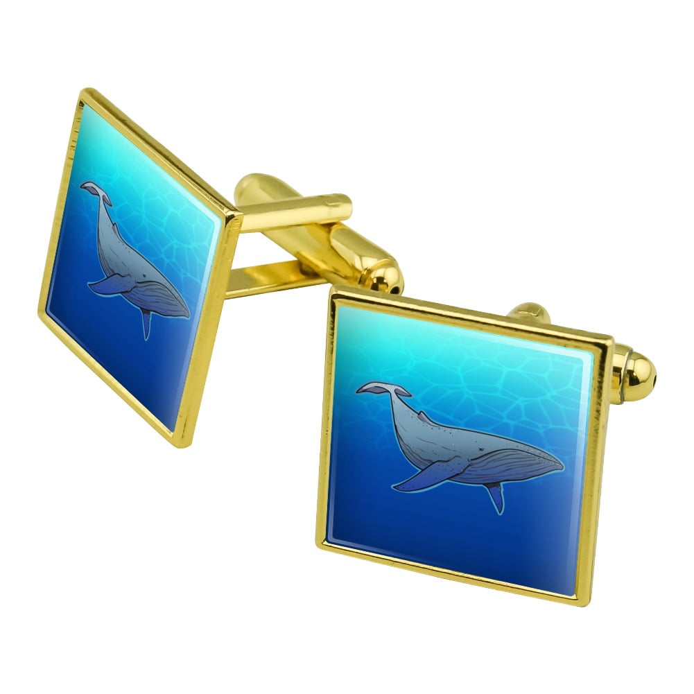 Humpback Whale Square Cufflink Set - Silver or Gold - Walmart.com