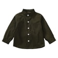AHTJRT Boys Cotton Dress Shirt Stand Collar Button Down Solid Color ...