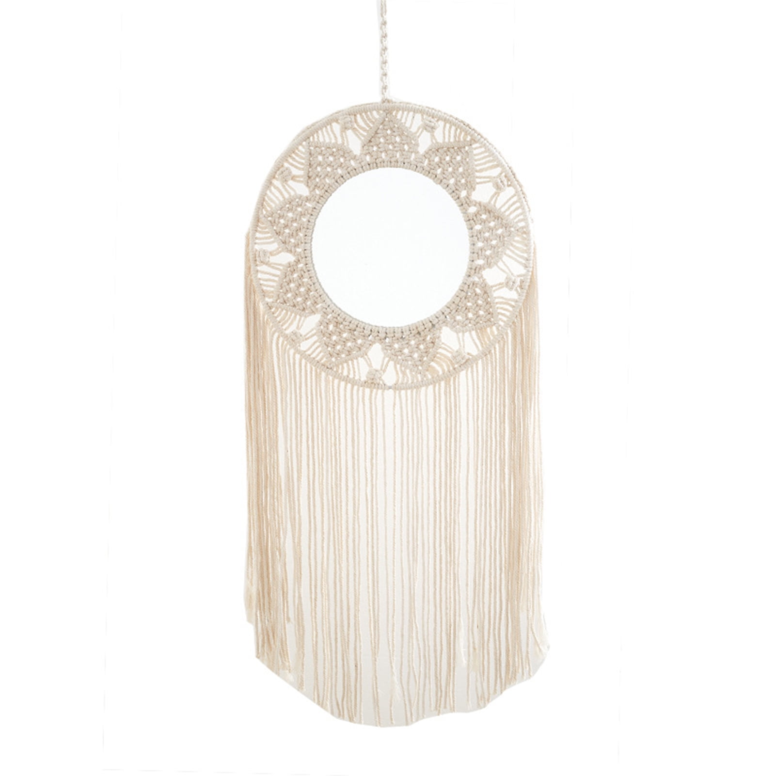 Macrame Mirror Fringe Tassel | Circle Wall Mirror Hanging Mirrors | Woven Macrame Tassel ...