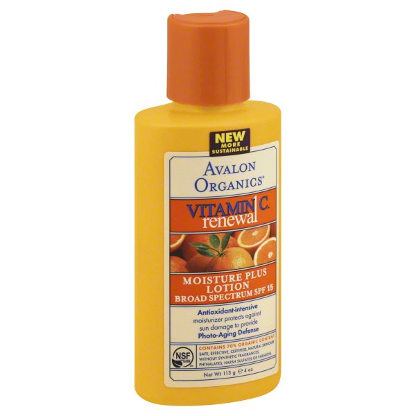 Avalon Organics Vitamin C Renewal Moisture Plus Lotion SPF 15 -- 4 fl ...