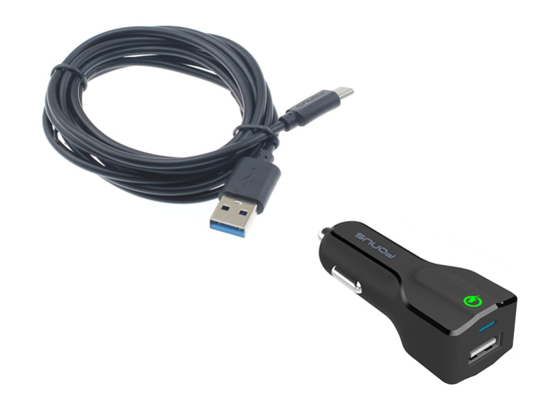 24W Fast Car Charger for LG K51, Q70 Phones - 2-Port USB 6ft Cable Type ...