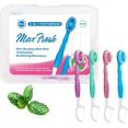 MaxFresh 5-in-1 Mini Toothbrush Set with Mint Toothpaste, No Rinse ...