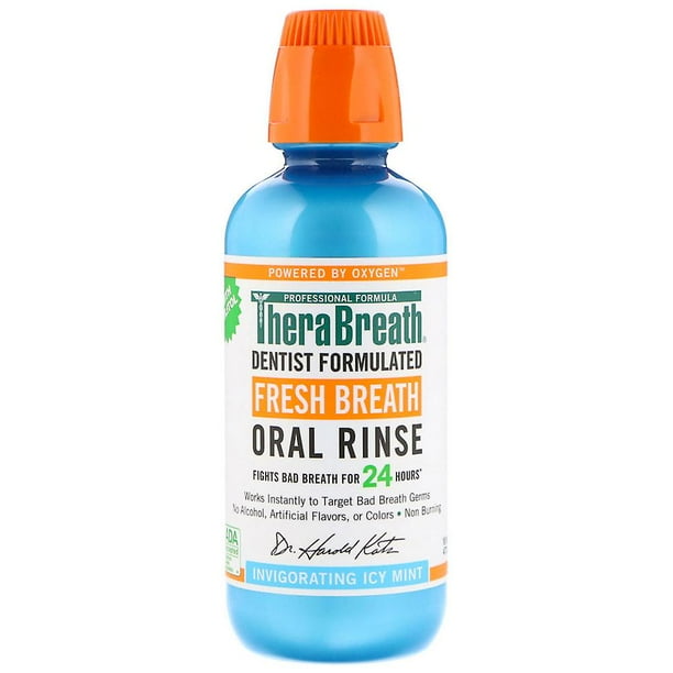 Therabreath fresh breath oral rinse, invigorating icy mint flavor, 16 oz | Bodega Aurrera en línea