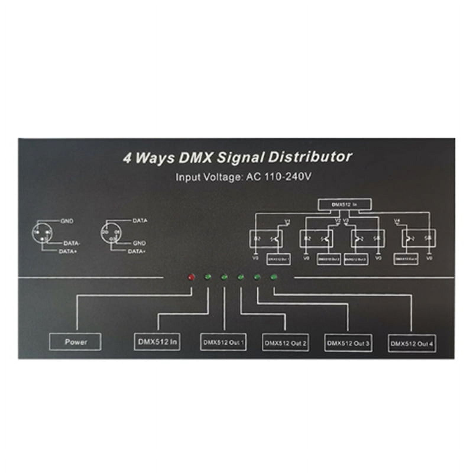 AC100V-240V Entrada DMX512 1 una 4 Hub DMX Signal Repeater Splitter 4 ...