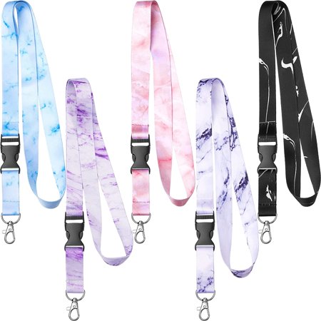 5 Pieces Keys Lanyards Strap Neck Lanyard Detachable ID Badge Holder ...