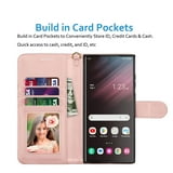 Njjex Galaxy S23 Ultra Wallet Case, PU Leather, Magnetic Closure, Shockproof, Kickstand, Strap ...