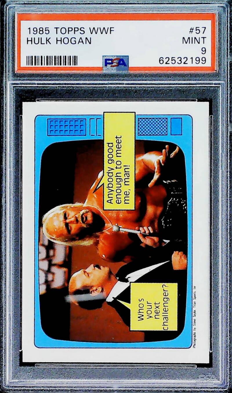 1985 Topps WWF Hulk Hogan The Superstars Speak #57 PSA 9 Mint Trading ...