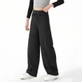 BaoFuBaoMei Girls Wide Leg Pants Solid Loose Everyday Pants Drawstring ...