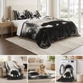 68x98in Quilt Bedding Set, Retro Abstract Bear Silhouette Lightweight ...