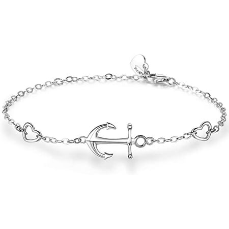 JOYWEI Bracelets for Women Sterling Silver Dainty Religious Cross Faith Infinity Heart Love ...