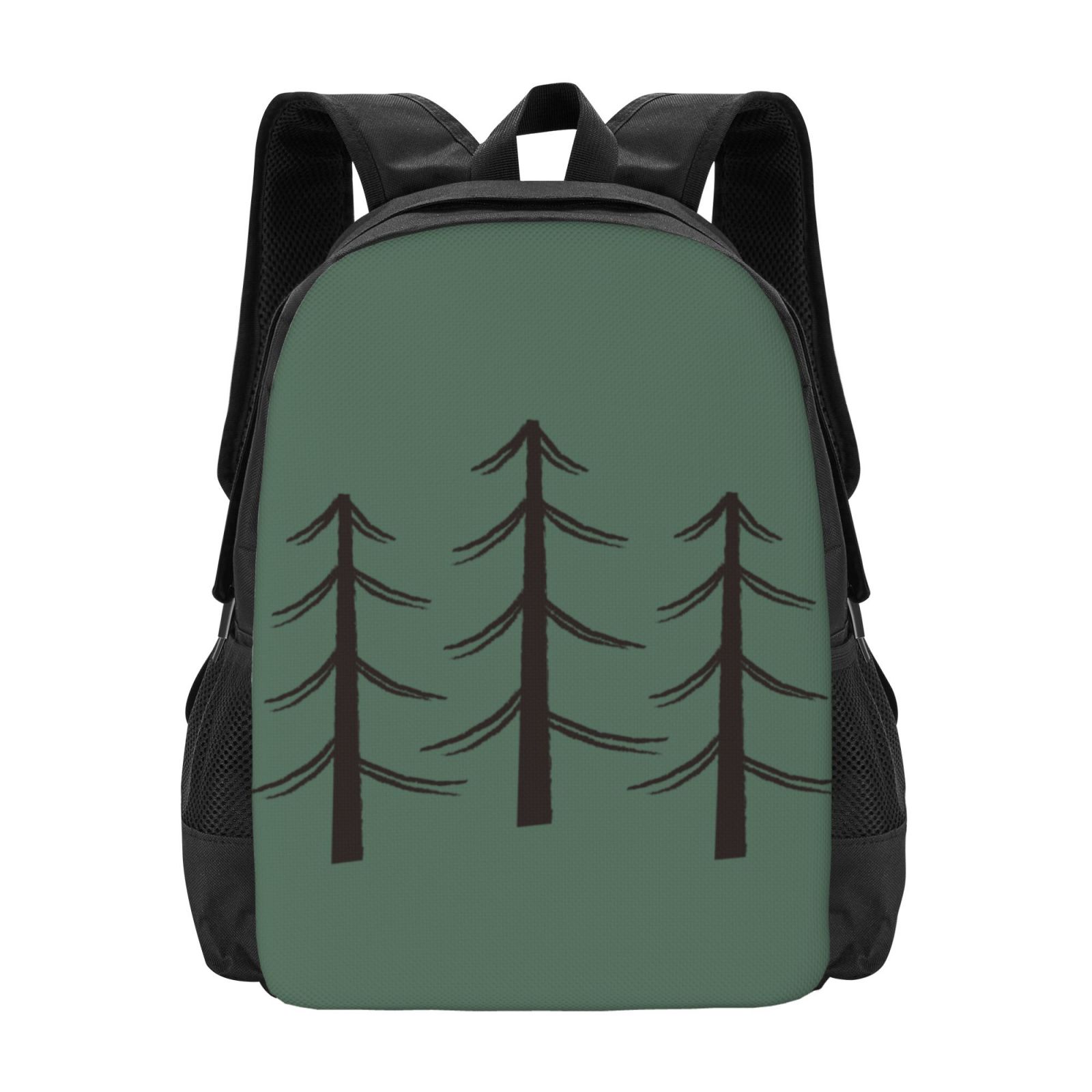 Lightweight Backpack, Simple Green Tree Pattern Casual Backpack Men ...