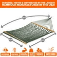 Castaway Hammocks, 13 ft Double Green Polyester Rope Hammock, Extension ...