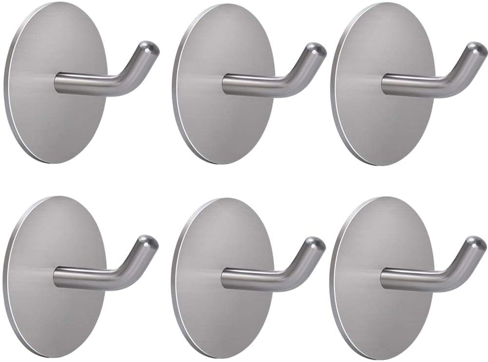 Self Adhesive Hooks, Removable Wall Hooks Heavy Duty, Stainless Steel ...
