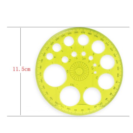 July Memor 360 Degree Round Ruler Circle Office School Drafting ...