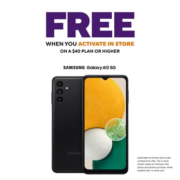 Samsung Brand New Tracfone Galaxy A13 5G, 64GB Cell Phone, Black ...