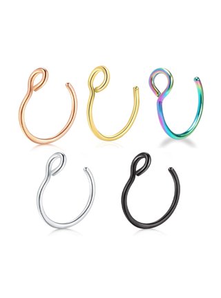 Body Candy Solid 14k White Gold 2mm Turquoise Straight Fishtail Nose S-