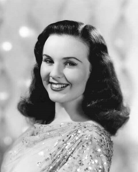 Deanna Durbin beautiful smiling studio portrait in sparkling gown ...