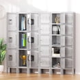 Metal 5-Tier Lockers for Employees, Steel Storage Locker with Louvered ...