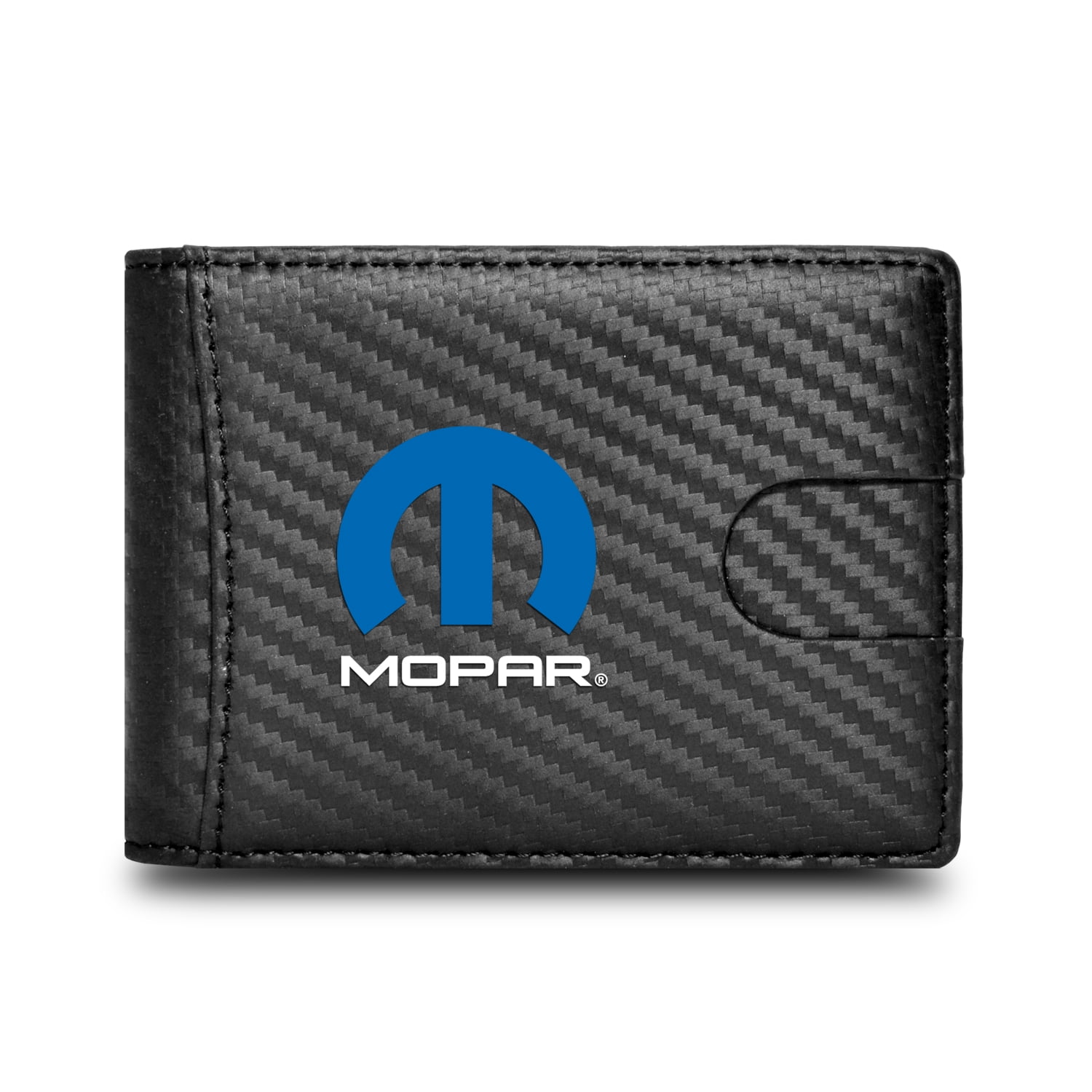 Mopar Black Slim Real Leather Carbon Fiber Patterns RFID Blocking Bi ...