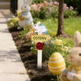 Easter Resin Rabbit Wooden Welcome Yard Sign For Festival Outdoor ...