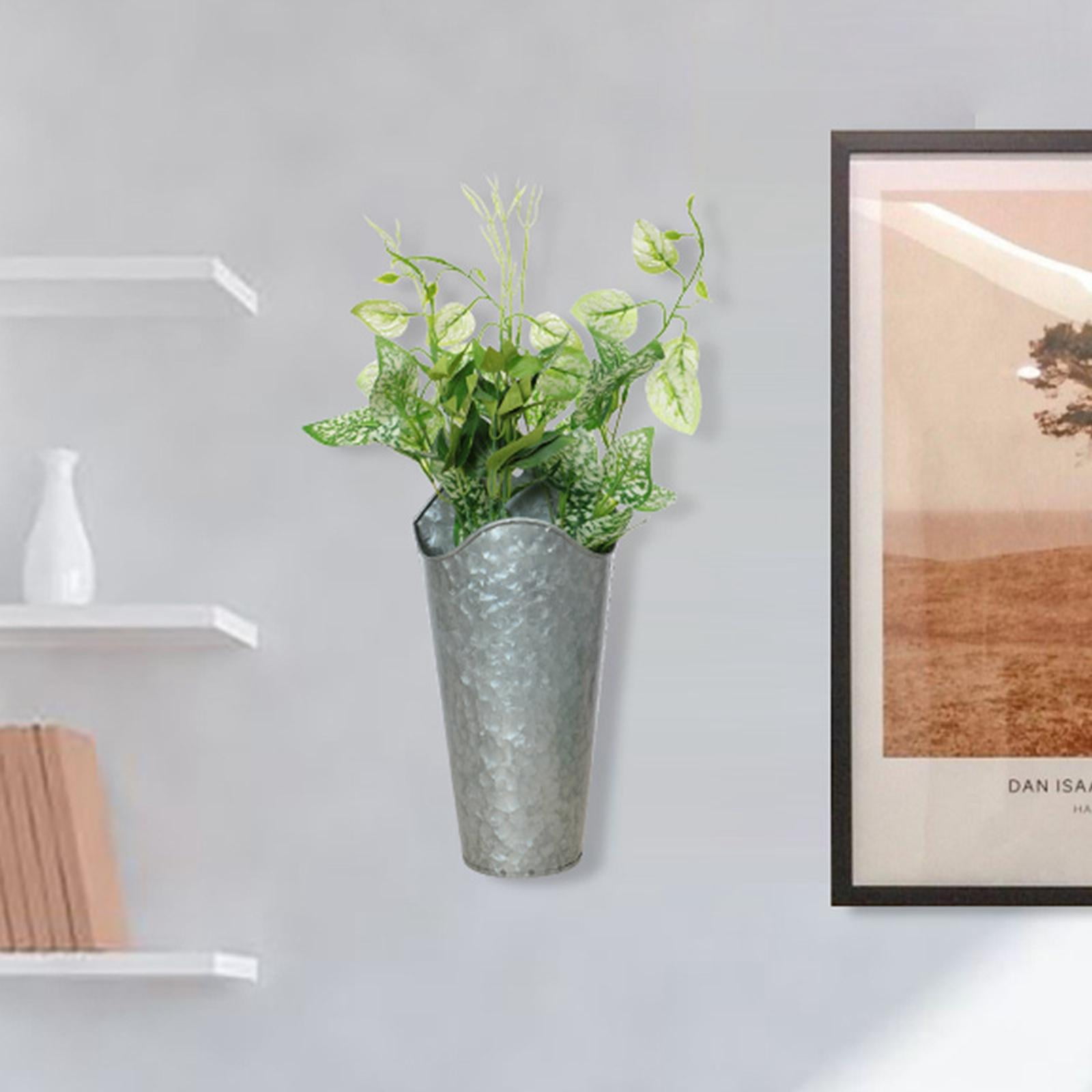 Wall Vase Hanging Vase Container Flower Pots Wall Hanging Bucket Wall ...